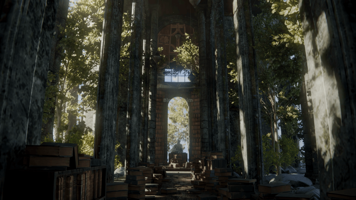 Blender场景练习 风景书走廊-魔酷网