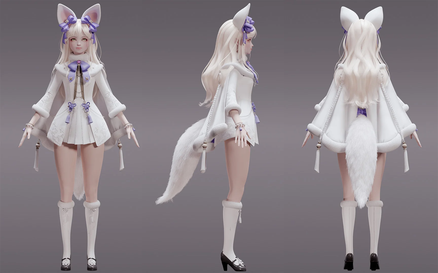 兽耳娘（狐）角色模型-魔酷网