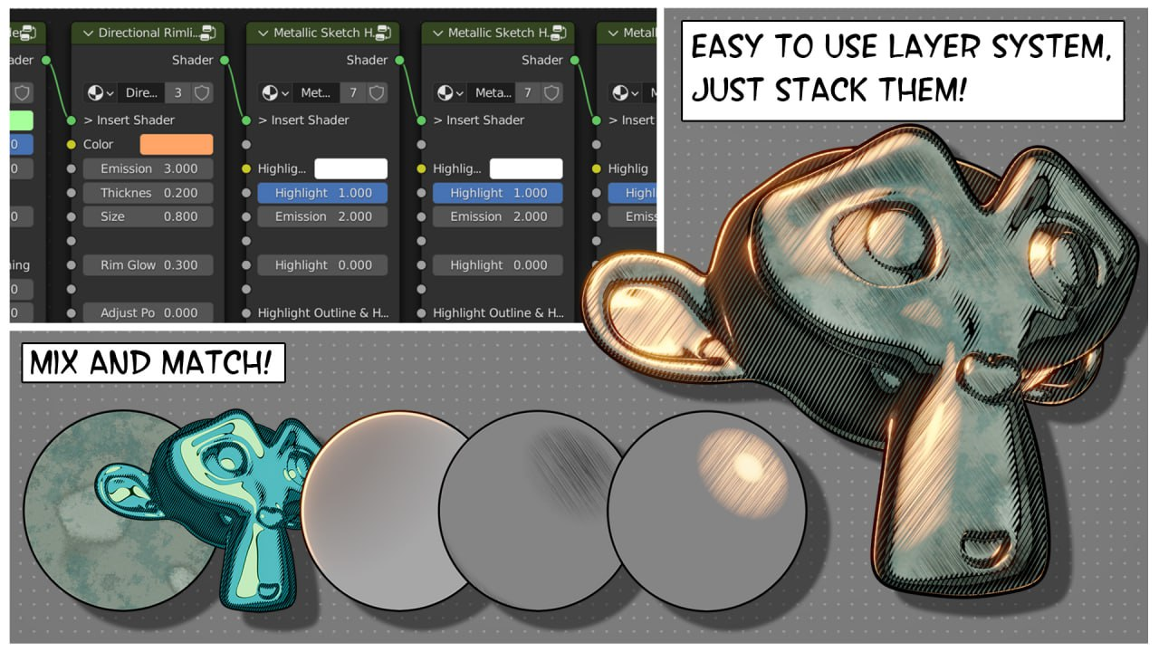 灵动卡通着色器（支持Cycles与EEVEE渲染引擎）-魔酷网