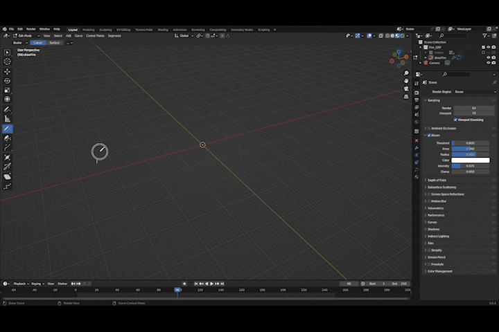 Blender曲线绘制实时火焰工具插件 Draw Fire Tool V2.0-魔酷网